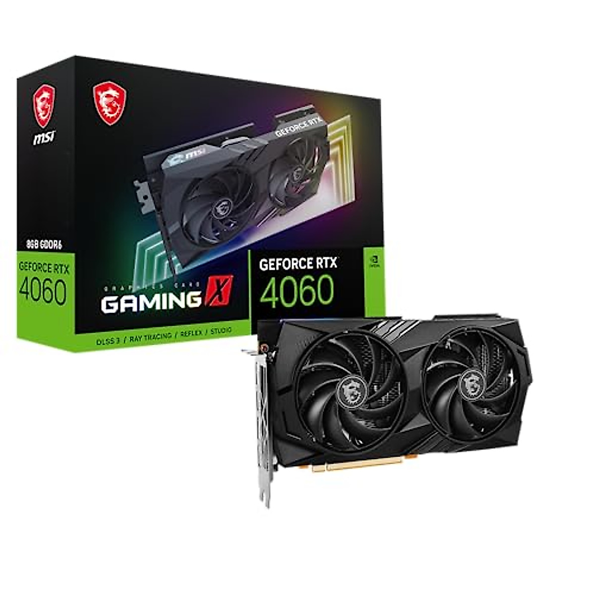 MSI Gaming GeForce RTX 4060 8GB GDRR6 128-Bit HDMI/DP Nvlink TORX Fan 4.0 Ada Lovelace Architecture Graphics Card (RTX 4060 Gaming X 8G)