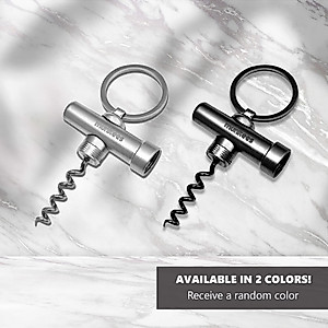 Munkees Mini Keychain Corkscrew Tool, Small Key Ring Wine Opener, Emergency Travel Cork Wine Opener, Portable Backpack Camping Kit, Wine Enthusiasts, Waiters, Bartenders, Bottle Opener Gift Set