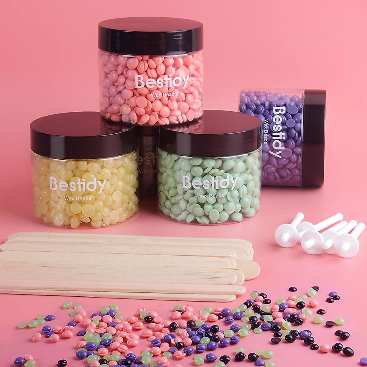 Bestidy Wax Beads, Waxing beans for Hair Removal, Women Men, Home Waxing for All Body and Brazilian Bikini Areas (Purple-800g)