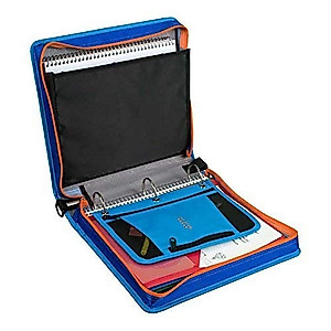 Five Star Zipper Binder 2" 530 Sheet Capacity, 3-1/2" X 12" X 12-3/4, Blue/Orange (2017007)