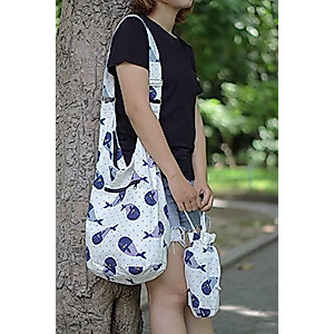Crossbody Bags For Women Crossbody Purse Hobo Bags For Women Aesthetic Shoulder Tote Bag With Zipper And Small Sack Bag (Little Whale)