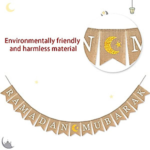 Eid Mubarak Banner Mubarak Party Decoration Ramadan Party Decorations Supplies (Ramadan Mubarak)
