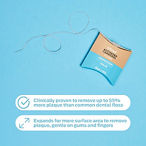 DrTung's Vegan Activated Charcoal Floss - Natural Floss, PTFE & PFAS Free Floss, Gentle on Gums, Expands & Stretches, BPA Free Floss - Natural Dental Floss Lemongrass Flavor (Pack of 2)