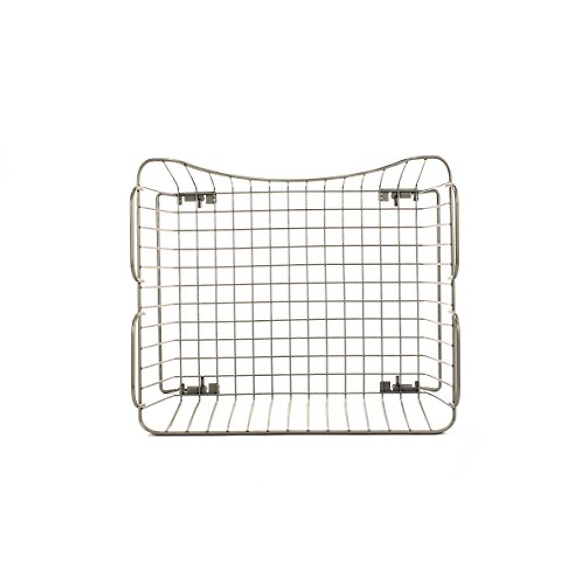 Spectrum Diversified Ashley Stackable Tray, Wire Basket with Raised Feet and Looped Handles Modular Stacking Bin System for Kitchen Countertop & Desk Organization, Satin Nickel