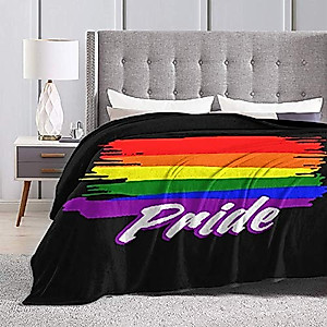 Rainbow Gay Lesbian Pride Fleece Blanket Throw Lightweight Blanket Super Soft Cozy Bed Warm Blanket for Living Room/Bedroom All Season