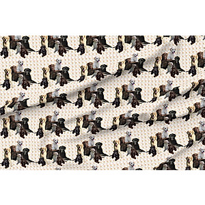 Spoonflower Fabric - Labrador Retriever Retrievers Lab Dogs Animals Paisley Pastel Printed on Petal Signature Cotton Fabric Fat Quarter - Sewing Quilting Apparel Crafts Decor