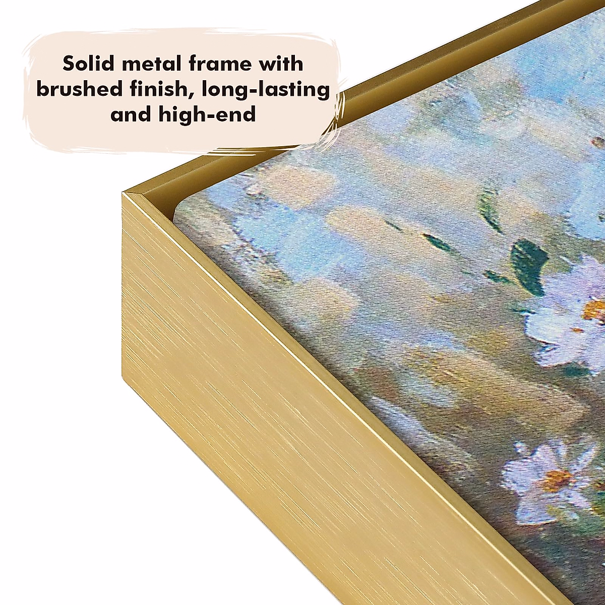 Floating Frame for 16x20 Canvas Paintings, DIY Metal Canvas Frame with 1.5" Deep, Modern Floater Frame for Oil Paintings Portrait Landscape Living Room Bedroom Home Office Wall Art Decor (Gold)