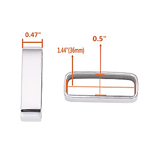 DJCAIZYY Stainless Steel Belt Loop Keeper 1 1/2" (40mm) Belt Loop Men's Belt Buckle Accessories-Gift Box