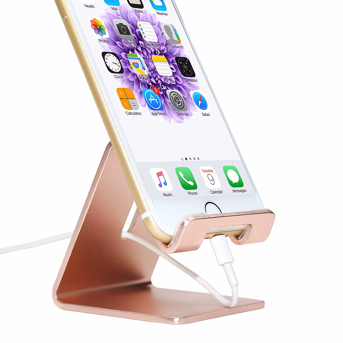 Honsky Solid Portable Universal Aluminum Desktop Desk Stand Hands Free Mobile Smart Cell Phone Holder Tablet Display Stand, Rose Gold