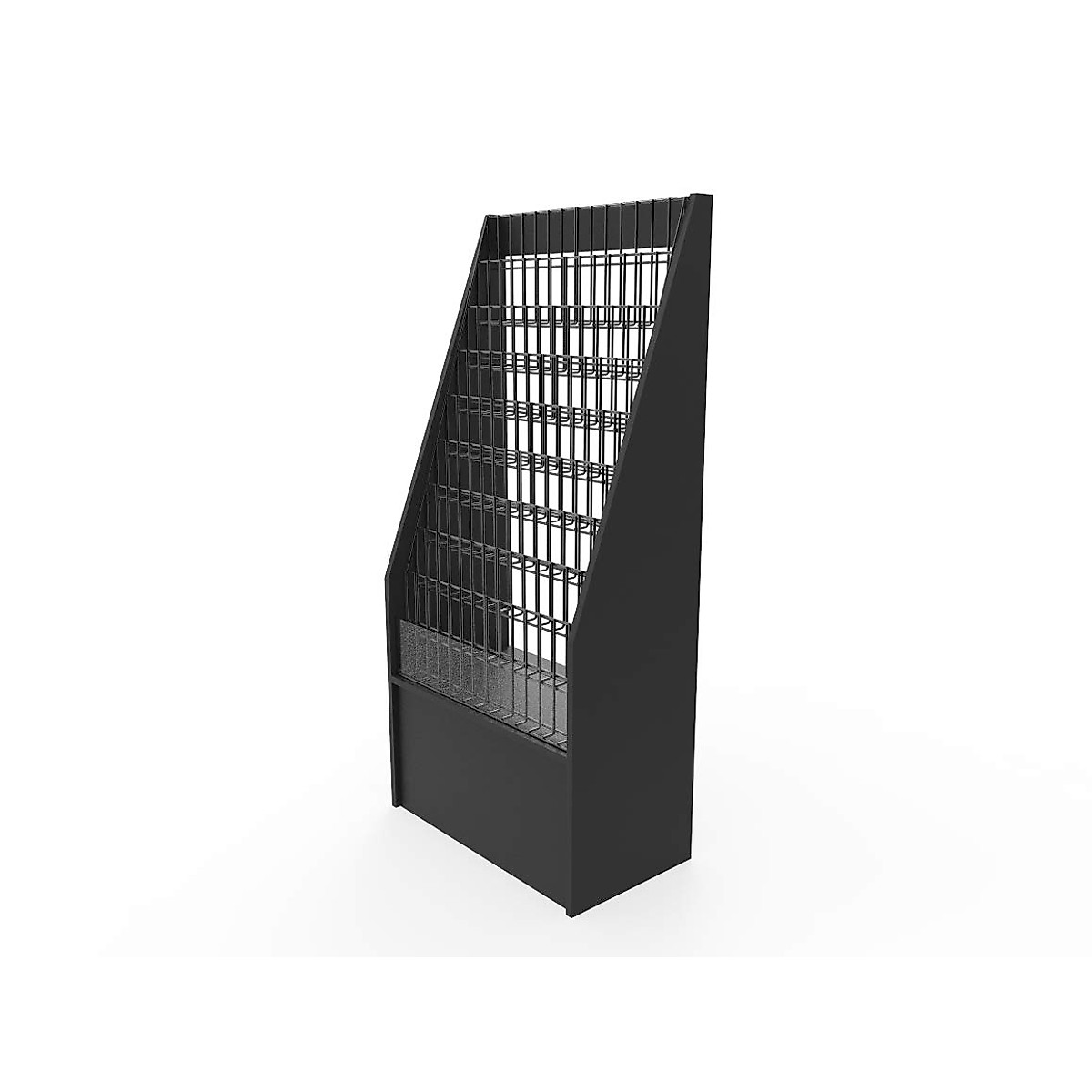 FixtureDisplays® Literature Rack Brochure Holder Leaflet Coupon Stand Greeting Card Rack 9 tier 45 facing Travel Information Kiosk Easy Assembly Video in Description 1453 Black-NF