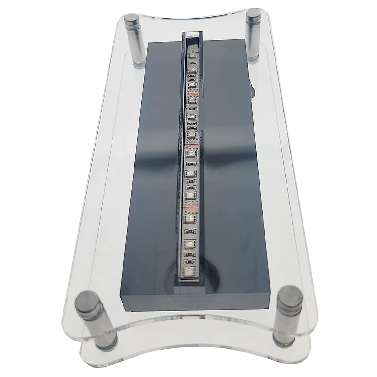 OnDisplay Luxe Glowing Acrylic Four in a Row Game w/Lights & Remote Control (Pink/Yellow)