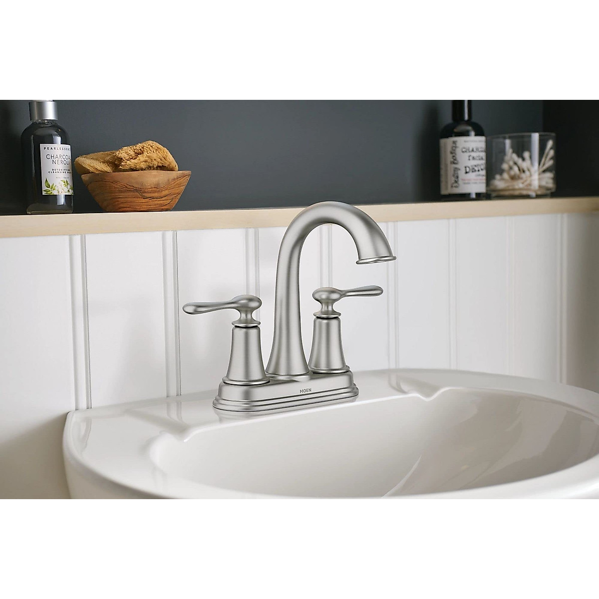 Moen 84092SRN Ellicott 4" Lavatory Faucet, Spot Resist Brushed Nickel