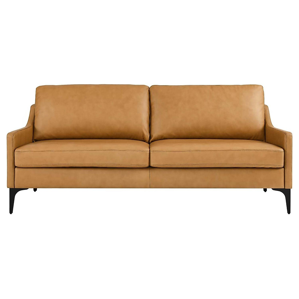 Modway Corland Upholstered Leather Sofa, Tan