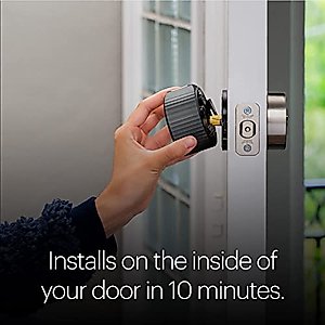 August Wi-Fi, (4th Generation) Smart Lock – Fits Your Existing Deadbolt in Minutes, Matte Black