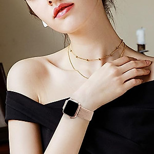 VNTOV 3 Pack Braided Bands Compatible for Apple Watch Band 38mm 40mm 41mm Women Men, Adjustable Stretchy Bands Elastic Sport Wristbands for iWatch Series 8 7 6 5 4 3 2 1 SE (Smoke Violet / Nude Pink /