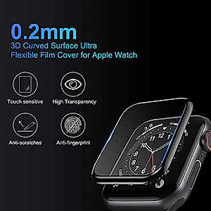 DasMall [3 Pack] Screen Protector for Apple Watch Series 3/2/1 38mm, 3D Curved Edge Anti-Scratch Bubble Free HD Ultra Flexible PMMA Protector Film Compatible with Apple iWatch Series 3/2/1