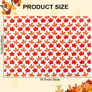 Konsait Thanksgiving Wrap Paper, 120 Sheet Fall Autumn Tissue Paper for Gift Wrapping, Maple Leaves Buffalo Plaid Polka Dot Pumpkin Prints Crafts Paper for Harvest Birthday Festival Bags Party Pompom