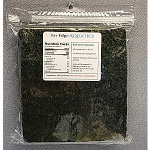 Far Edge Aquatics Bulk Green Seaweed for Fish - Extra Large Sheets (5.10 Oz Approx.) - Stays Intact Longer