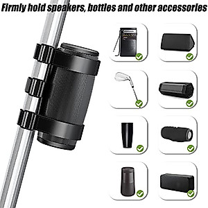WALI Portable Speaker Mount for Outdoor Golf Cart Railing, Bike or Boat, Adjustable Strap Fits Most Bluetooth Wireless Speakers Attachment Accessory Holder (SSH001-B), Black