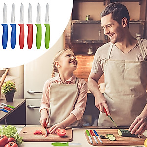 Paring Knife set of 6 PCS, 3.5 Inch Stainless Steel Fruit and Vegetable Knives,Comfortable Handle With Multi-Color Red/Green/Blue
