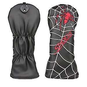 Golf Builder 4pcs/Set Spider Embroidery Black Golf Club Driver Fairway Wood Hybrid Head Covers 1 3 5 UT Covers