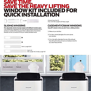 Honeywell Smart WiFi Portable Air Conditioner & Dehumidifier with Alexa Voice Control, Cools Rooms Up to 450 Sq. Ft, Includes Drain Pan & Insulation Tape, HF0CESVWK6