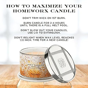 Premium Scented 18oz Candle - HomeWorx by Slatkin & Co - Spun Vanilla Sugar - 4 Wicks - Long-Lasting Jar Candle, 30-55 Hours Clean Burn Time - Vanilla Sugar, Caramel, hint of Citrus
