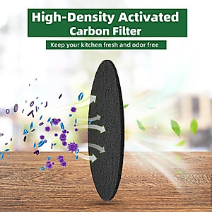 6 Pack Activated Carbon Compost Bin Filters, 6.75 Inch +5 Inch Round Replacement Filters for Kitchen Compost Pail, Countertop Bucket Refill Sets, Compatible with Compost Collector Square+Round