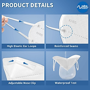 KN95 Disposable Face Masks, 5 Layer Cup Dust Protective Face Masks for Men & Women, White,30PCS