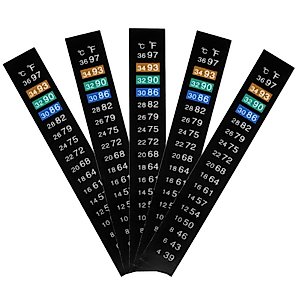 Stick On Thermometer Strip, Digital Aquarium Thermometer Sticker for Brewing, Fish Tank,Kombucha or Fermenting 39-97℉（4-36℃） Adhesive Strip Thermometer (10)