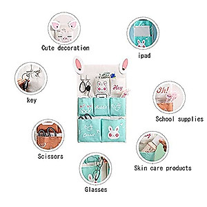 MIMOMA Wall Hanging Storage Bag,Over The Door Organizer Pocket,7 Pockets Premium Linen Fabric Pouches for Closet,Living Room,Bedroom,Bathroom (Pag)