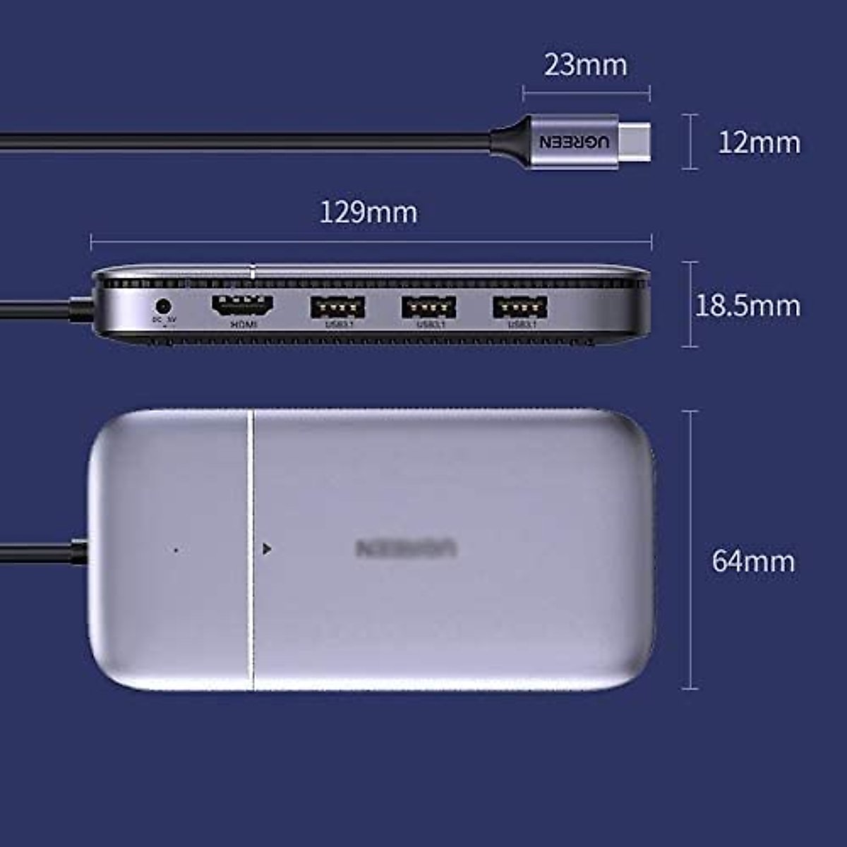 Feilx Ultra-Slim Data USB Hub for MacBook, Mac Pro, Mac Mini, iMac, Surface Pro, XPS, PC, Flash Drive, Mobile HDD