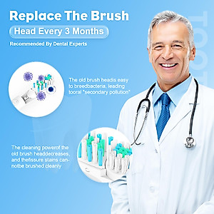 12 Pcs Electric Toothbrush Dual Clean Replacements Attachments Brush Heads Sensitive Refill Accessories fit for Oral B 4732 3733 4734
