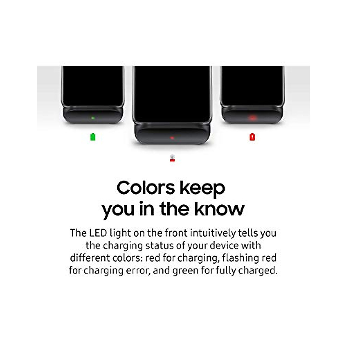 Samsung Electronics Wireless Charger Convertible Qi Certified (Pad/Stand) - for Galaxy Buds, Galaxy Phones, and Apple iPhone Devices - US Version - White (US Version)