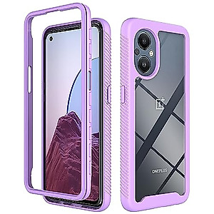 Bumper Case for OnePlus Nord N20 5G, Double Layer Protection for OnePlus Nord N20 5G Case, PC Front Bumper + Back Cover Non-Slip Combination Phone Cover for OnePlus Nord N20 5G Purple