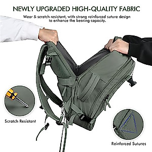 Beraliy Travel Backpack for Men Women, Airline Approved Personal Bag,17 Inch Laptop Backpack, Carry On Backpack for Hiking Overnight with USB Charging Hole, Olive-green