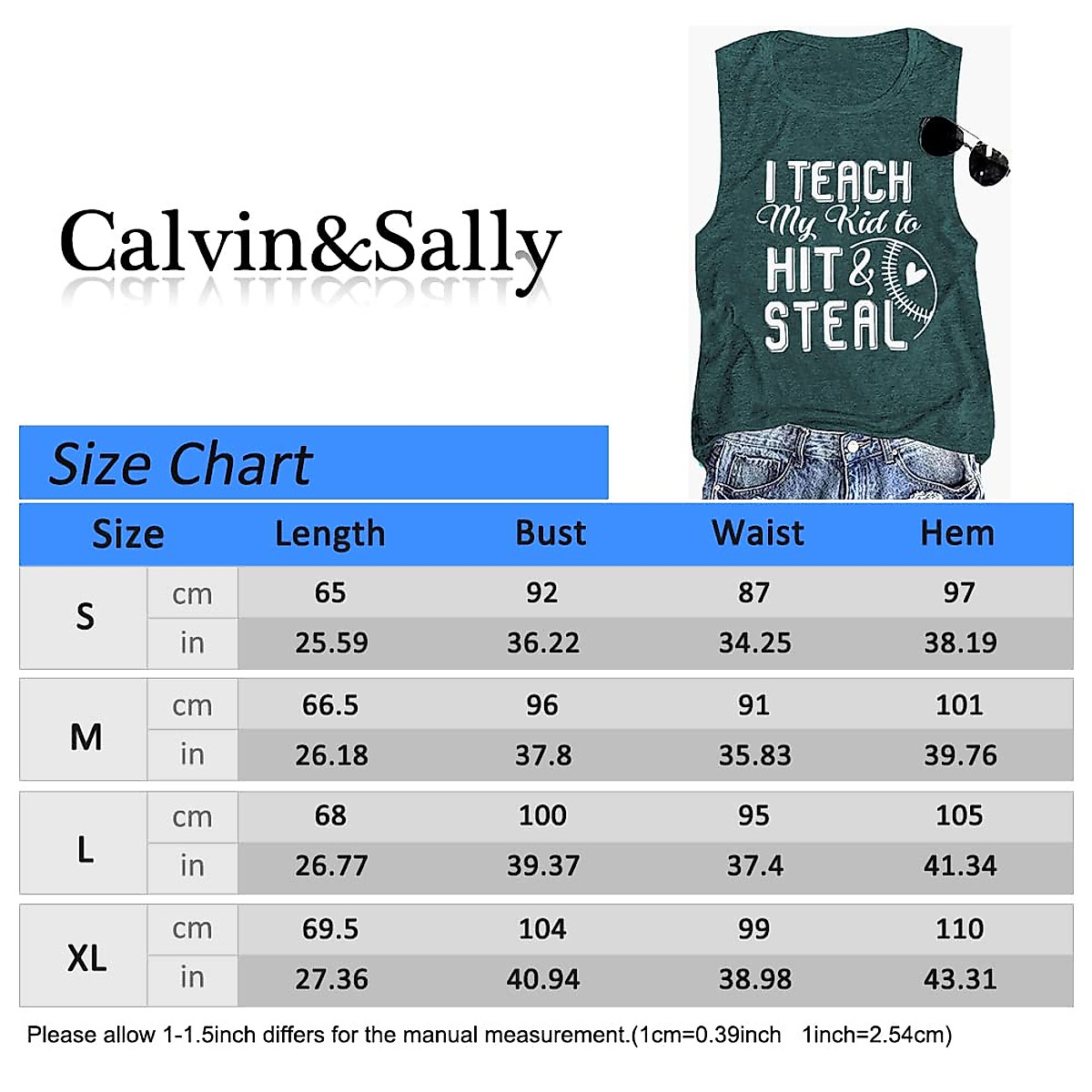 Baseball Tank Tops for Women I Teach My Kid to Hit and Steal Funny Letter Print Sleeveless Summer Graphic Tank Tops Baseball Mom Heart Tees Shirts Casual Cotton Tank Top (Green L)