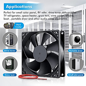 Wathai 9225 92mm x 25mm 12V DC Brushless Computer case Fan 12 Volt 2Pin Dual Ball for DIY Cooling Ventilation Exhaust Projects