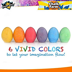 Regal Games Sidewalk Glitter Egg Chalk, 6 Count Chalk, Non-Toxic, Washable, Art Set