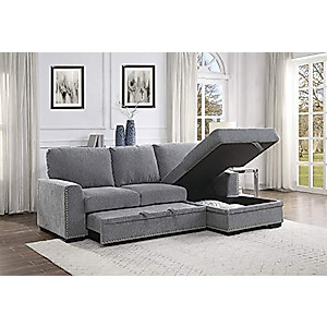 Lexicon Winona Sectional Sofa with Right Side Chaise, Gray