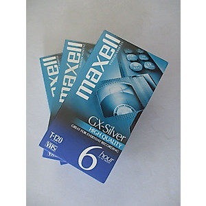 Maxell GX-Silver T-120 6 Hour VHS VCR Blank Tapes | 4 Pack