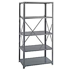 Safco Products 6267 Commercial Shelf Kit 36" W x 24" D x 72" H with 5 Shelves, Gray