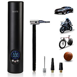 SAOSHYPEI Portable Air Compressor, 150PSI Cordless Tire Inflator with LCD Screen, Digital Tire Pressure Gauge, Suitable for Cars, Motorcycles, Bicycles (Black)