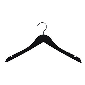 NAHANCO 20417HU Wooden Shirt Hangers,"Nahanco Line", Home Use, 17", High Gloss Black (Pack of 25)