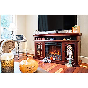 e-Flame USA Jackson 25"x21" LED Electric Fireplace Stove Insert with Remote - 3D Logs and Fire (Black)