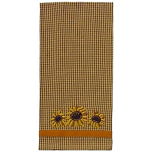 Home Collection by Raghu Sunflowers Mustard and Nutmeg Towel, 18 x 28" Set of 2
