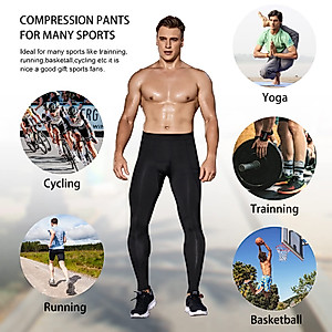 OEBLD Compression Pants Men UV Blocking Running Tights 1 or 2 Pack Gym Yoga Leggings for Athletic Workout