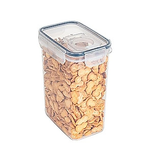 Kitchen Organizers and Storage, Single Clear Plastic Storage Containers with Lids Kitchen Airtight Jar, Sugar Flour Container Big and Small Food Bin for Kitchen Pantry Organizers and Storage (2000ML)