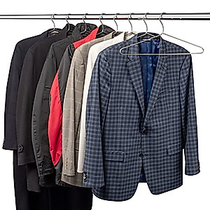 USTECH Strong Metal Clothes Hanger Set | Heavy Duty Coat, Pant, and Suit Standard Hangers | Keep Your Clothes Organized and Wrinkle-Free | Pack of 48