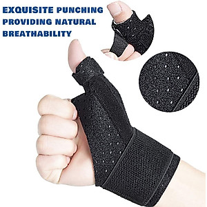 Kmtooon Reversible Thumb & Wrist Stabilizer Splint Brace for Trigger Finger, Pain Relief, Arthritis, Tendonitis, BlackBerry Thumb, Sprained